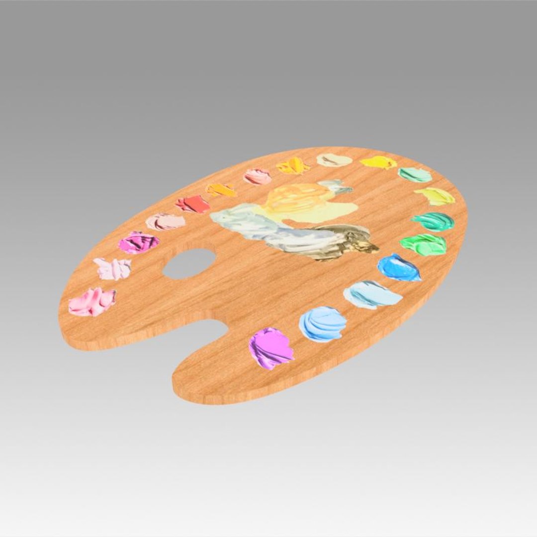 Palette Art Paint 3D Model - TurboSquid 1319141