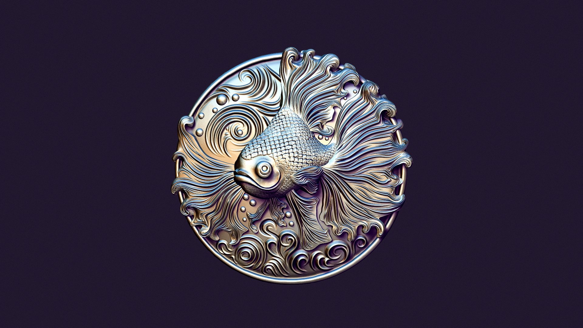 Zodiac Medallion Pisces 3D Model - TurboSquid 2023491