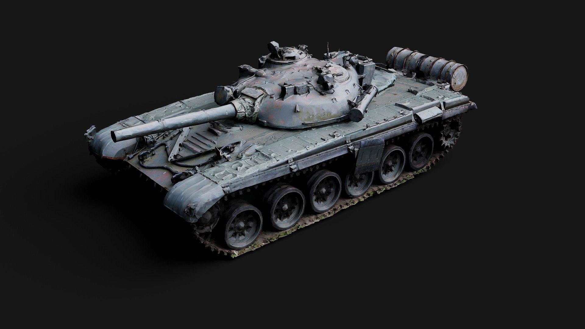 3D Military Soviet T72 Destroyed Tank PBR Photogrammetry Model - TurboSquid 2408459