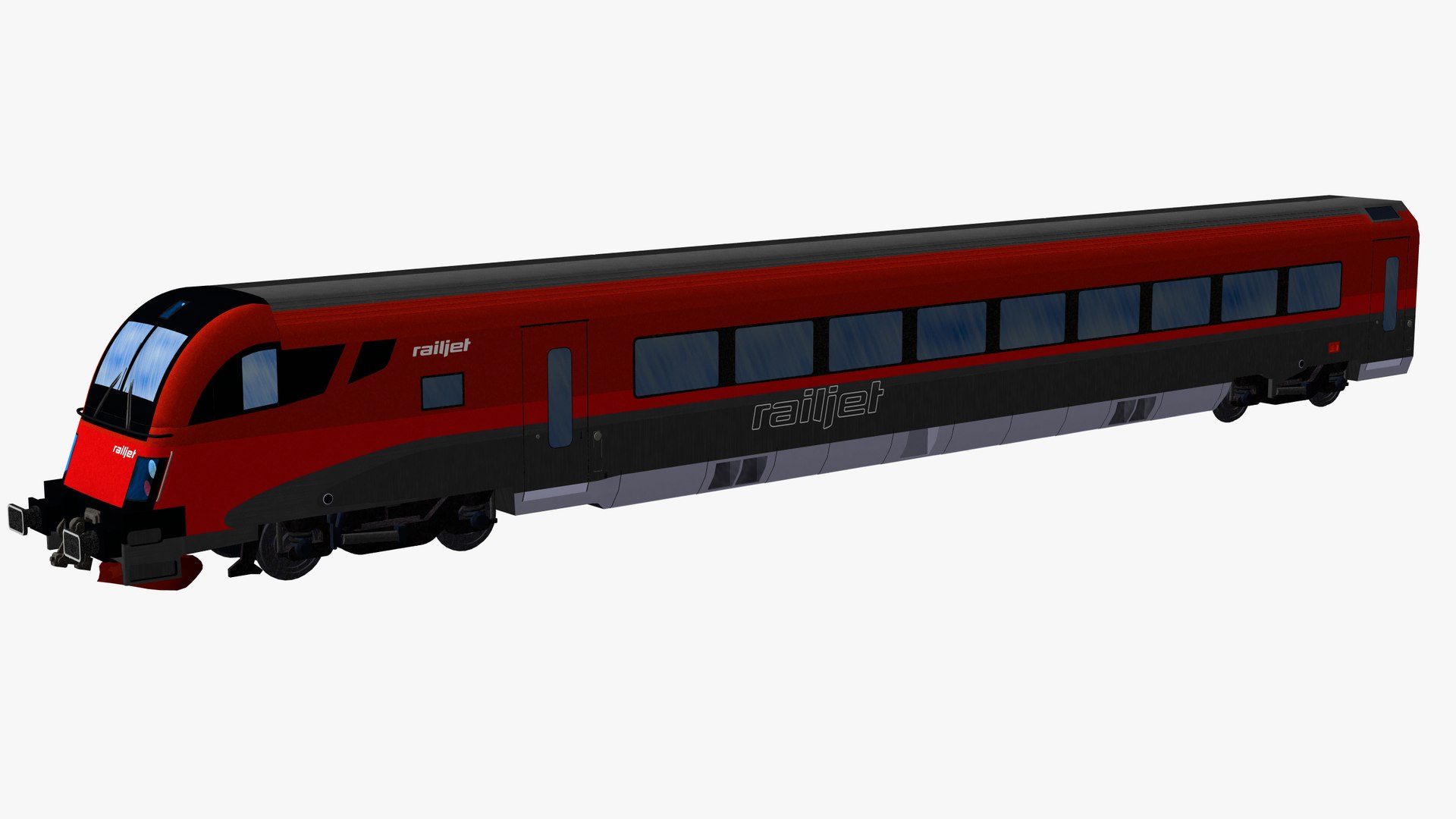Railjet Train In Oebb Colors With Taurus Class 1216 Locomotive 3D Model ...