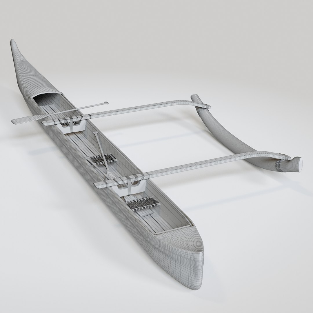 3D Paddle Hawaiian Outrigger Canoe Model - TurboSquid 1880726