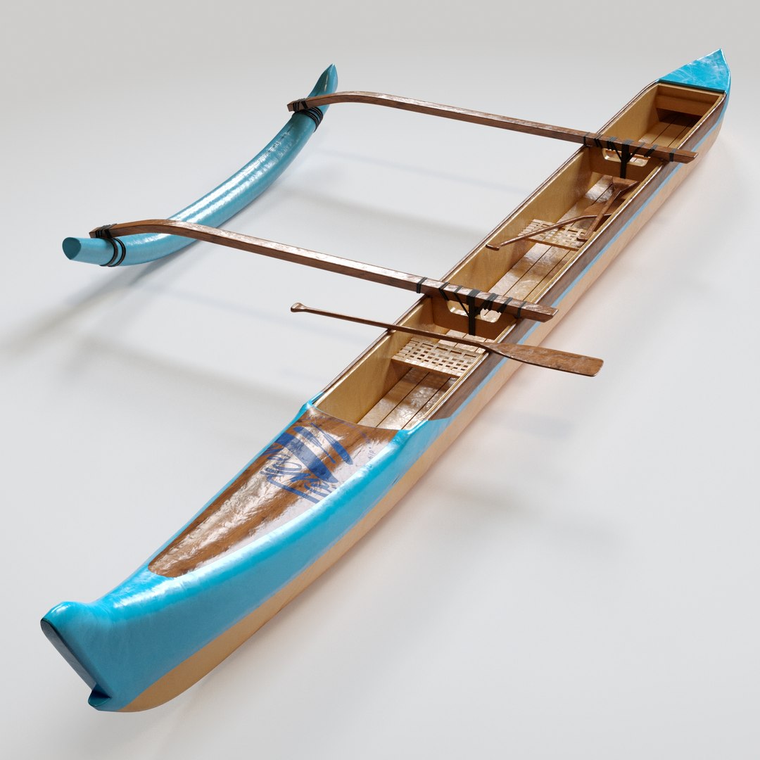 3D Paddle Hawaiian Outrigger Canoe Model - TurboSquid 1880726