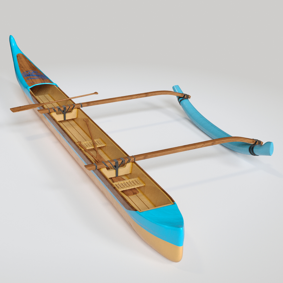 3D Paddle Hawaiian Outrigger Canoe model - TurboSquid 1880726