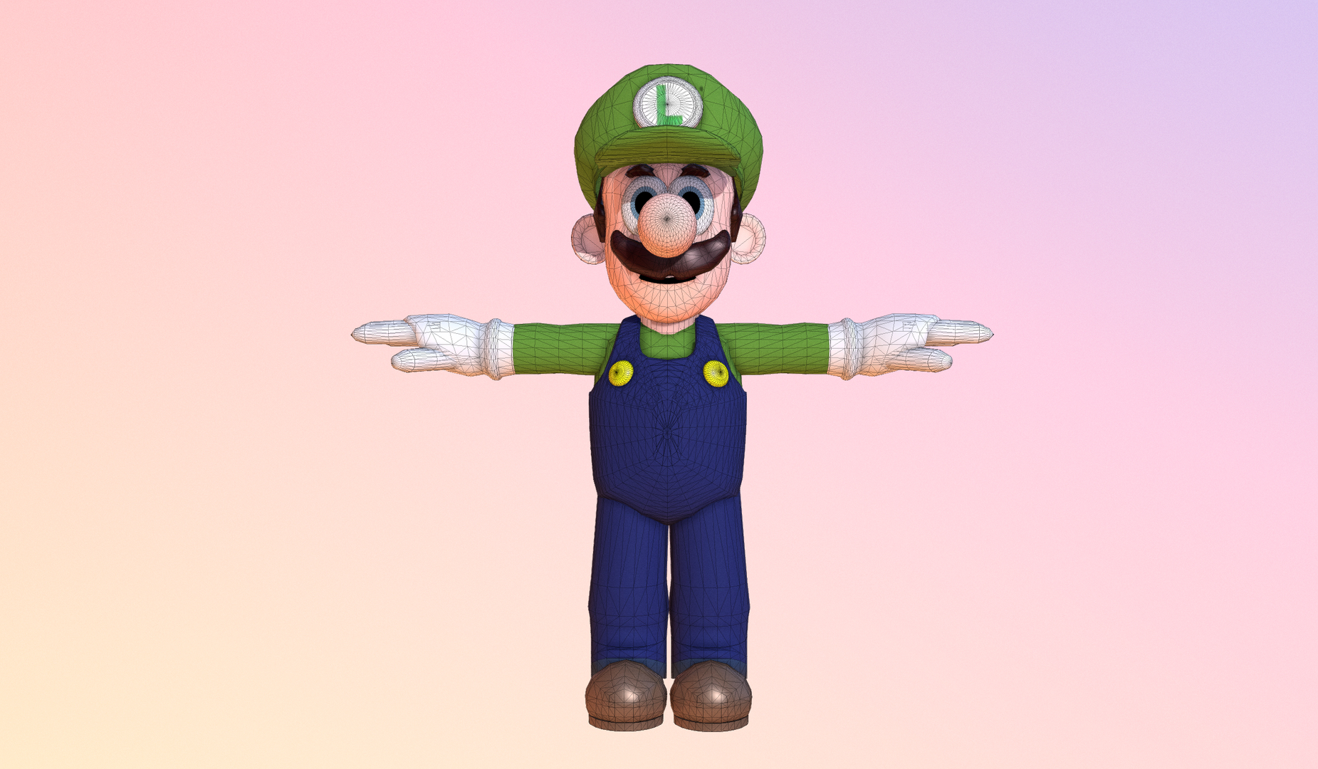 kostenlos Super Mario: Luigi T-Pose 3D-Modell - TurboSquid 1308288