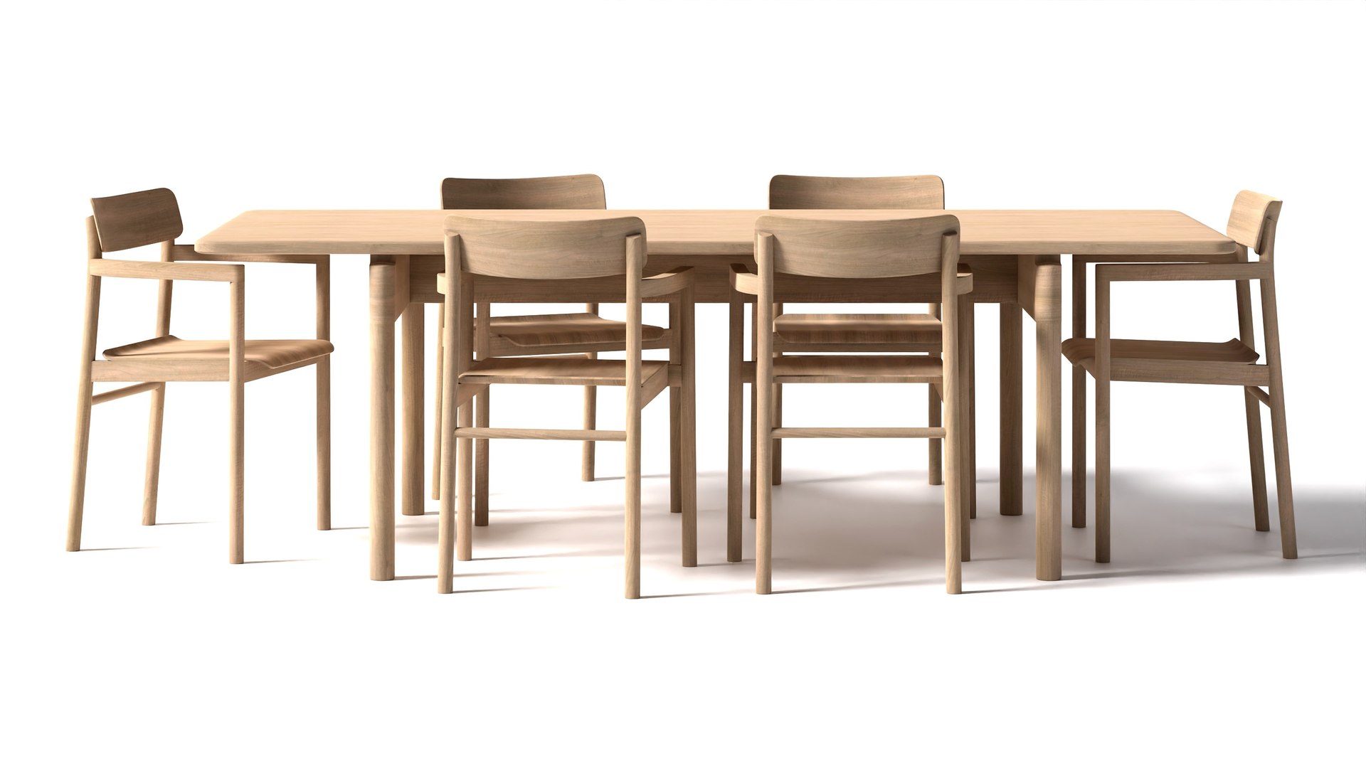 Post Dining Table Set 3445 3D Model - TurboSquid 1805240