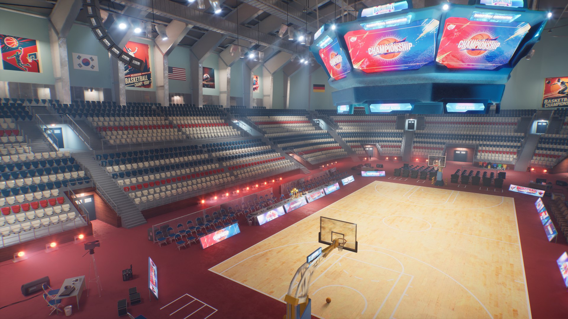 3D Model Basketball Arena Stadium Interior 3D Model - TurboSquid 2457722