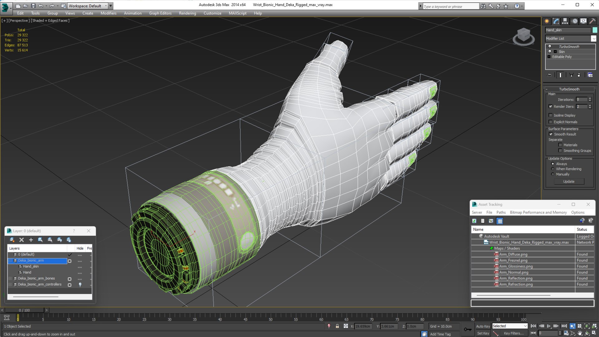 Wrist Bionic Hand Deka Rigged 3D model - TurboSquid 2062577