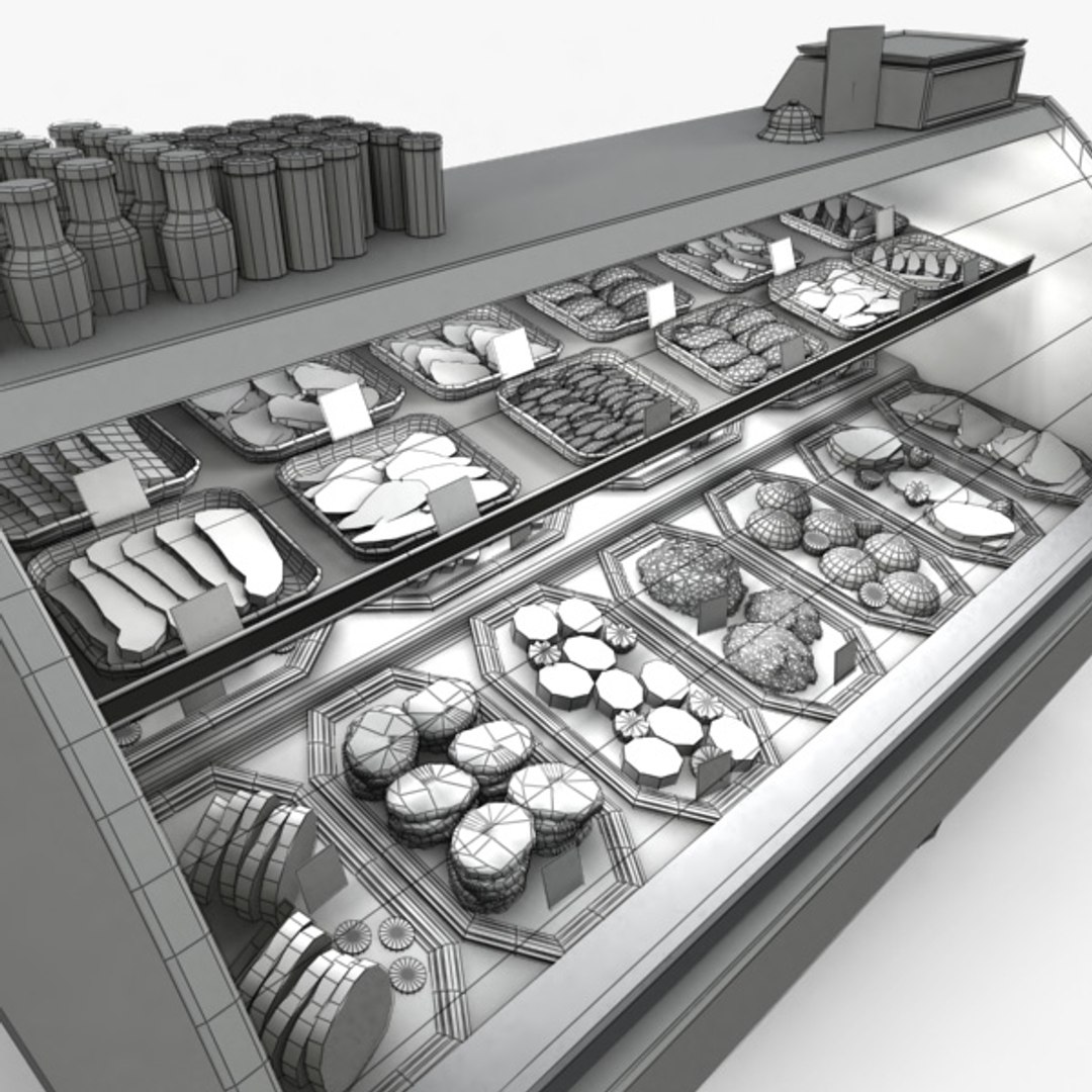 Meat Counter Grocery - 3d Model