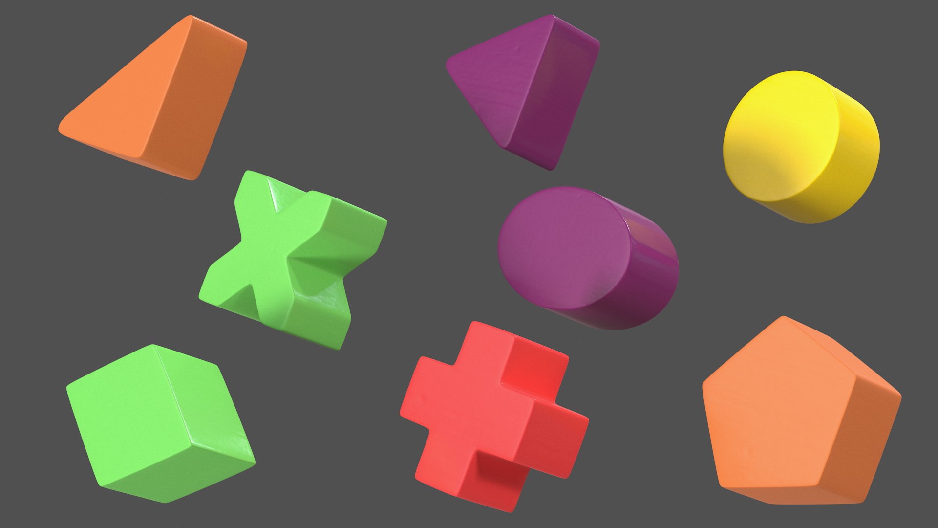 3D Plastic Geometric Figures Set - TurboSquid 1625190