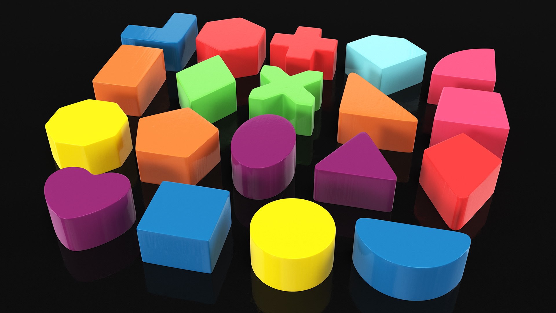 3D Plastic Geometric Figures Set - TurboSquid 1625190