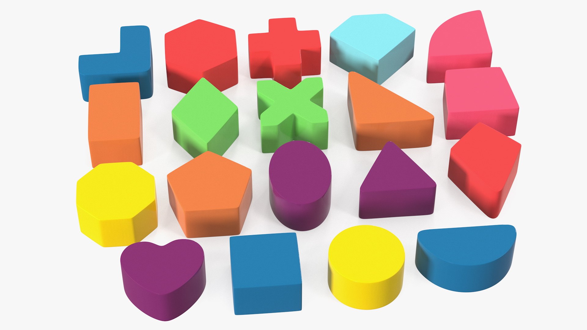 3D Plastic Geometric Figures Set - TurboSquid 1625190