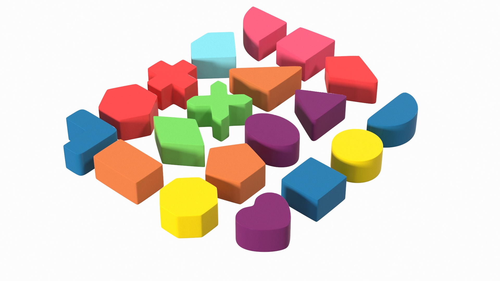 3D Plastic Geometric Figures Set - TurboSquid 1625190
