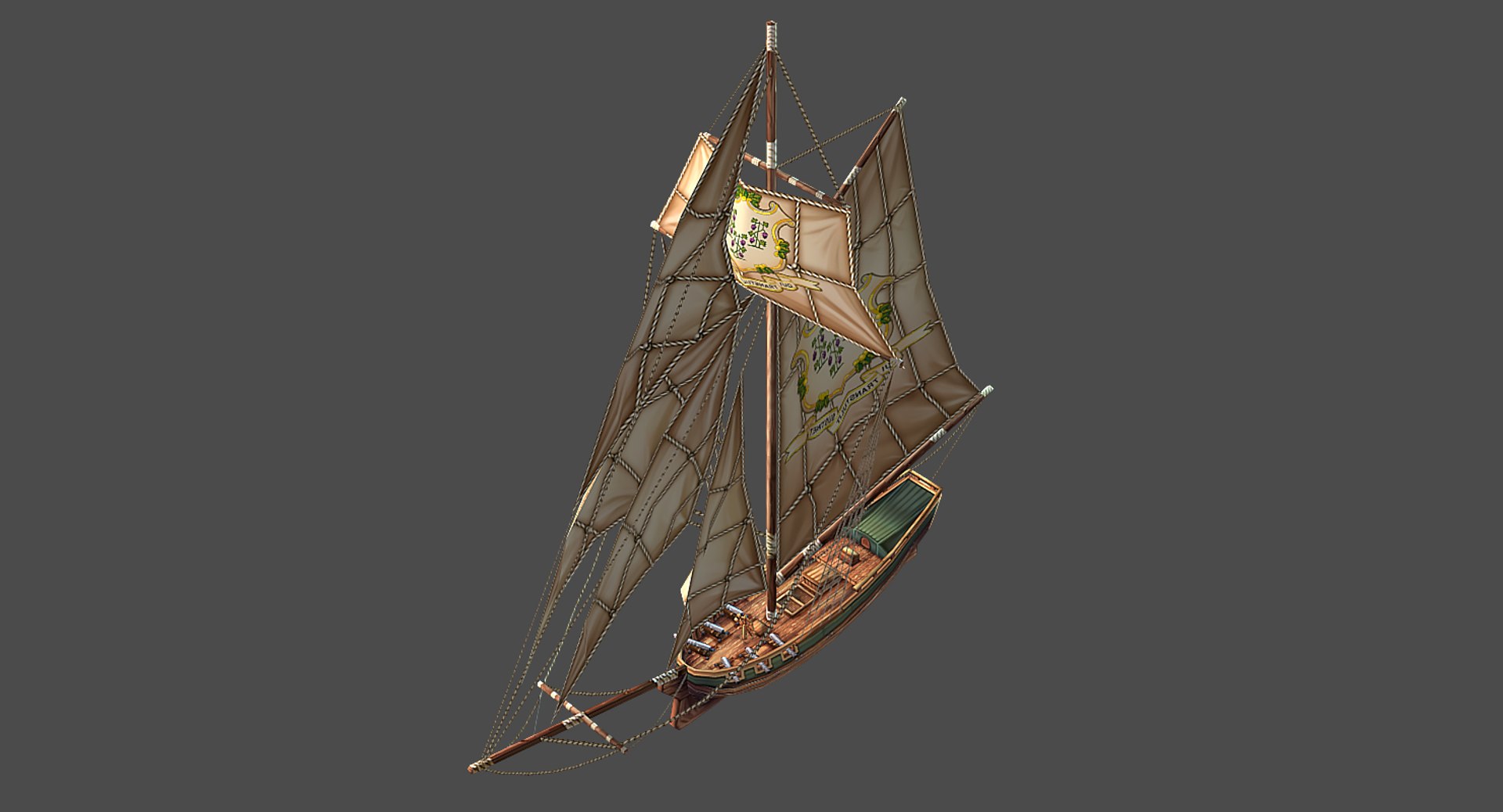 3d Model Cartoon Sloop