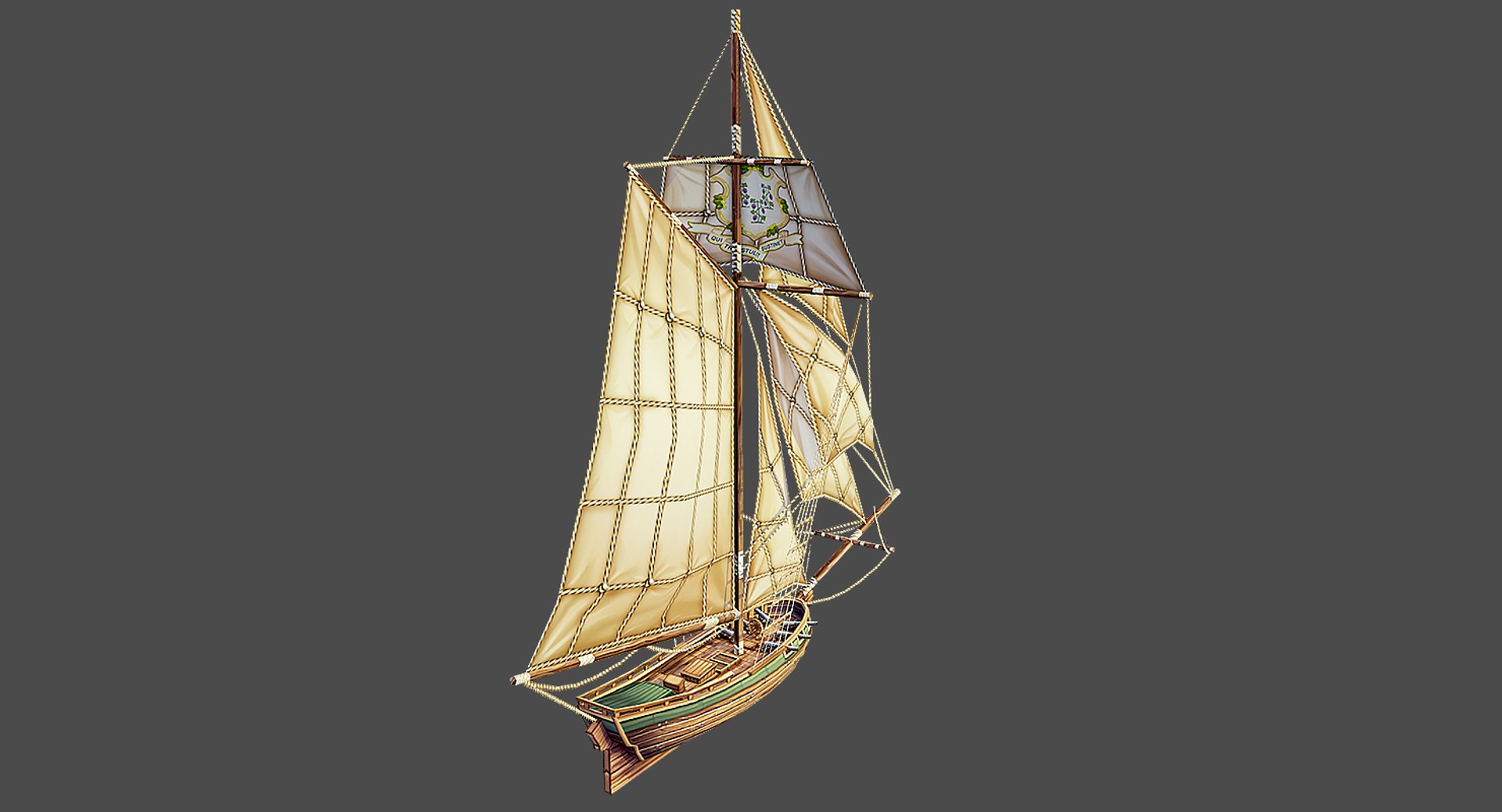 3d Model Cartoon Sloop