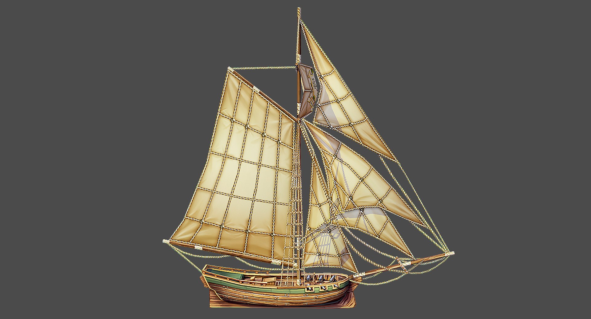 3d Model Cartoon Sloop