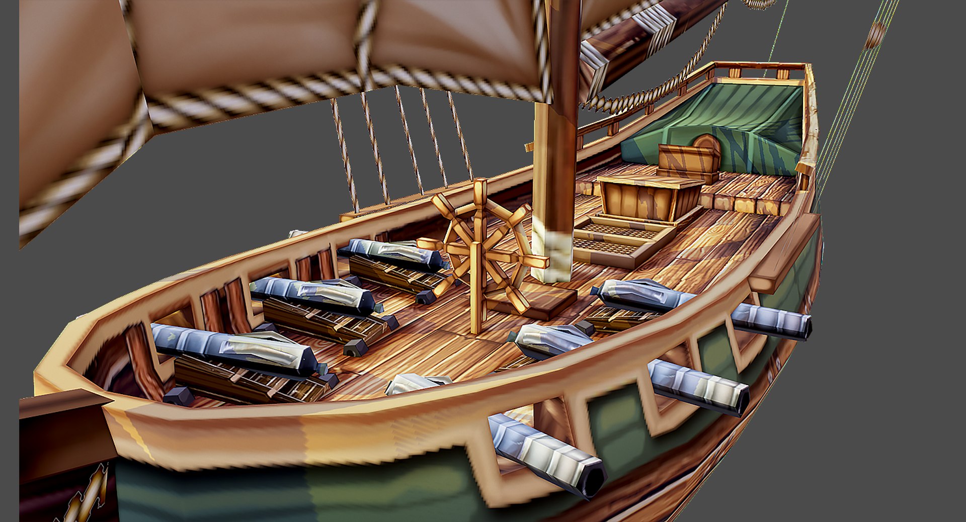 3d Model Cartoon Sloop