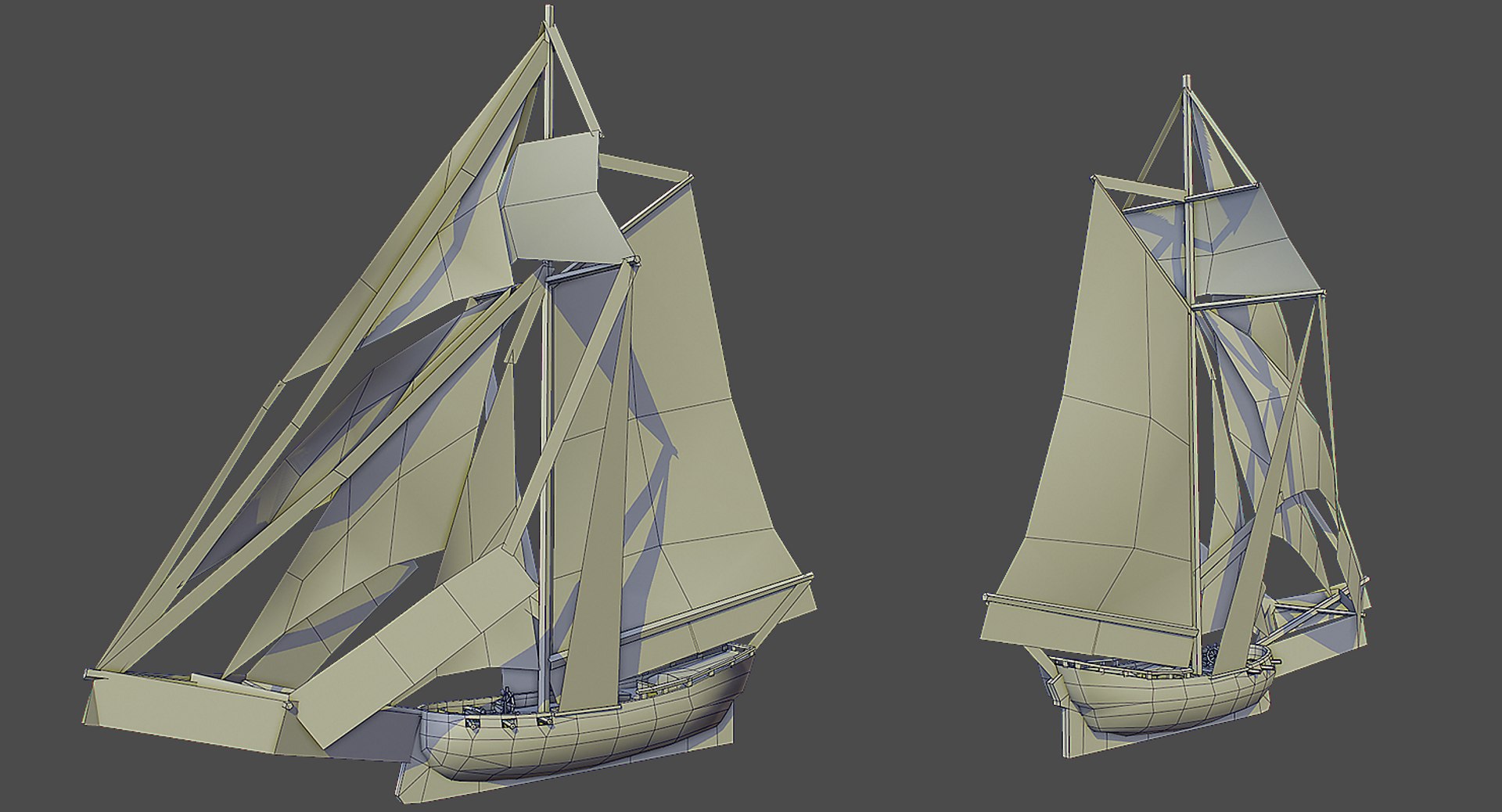 3d Model Cartoon Sloop