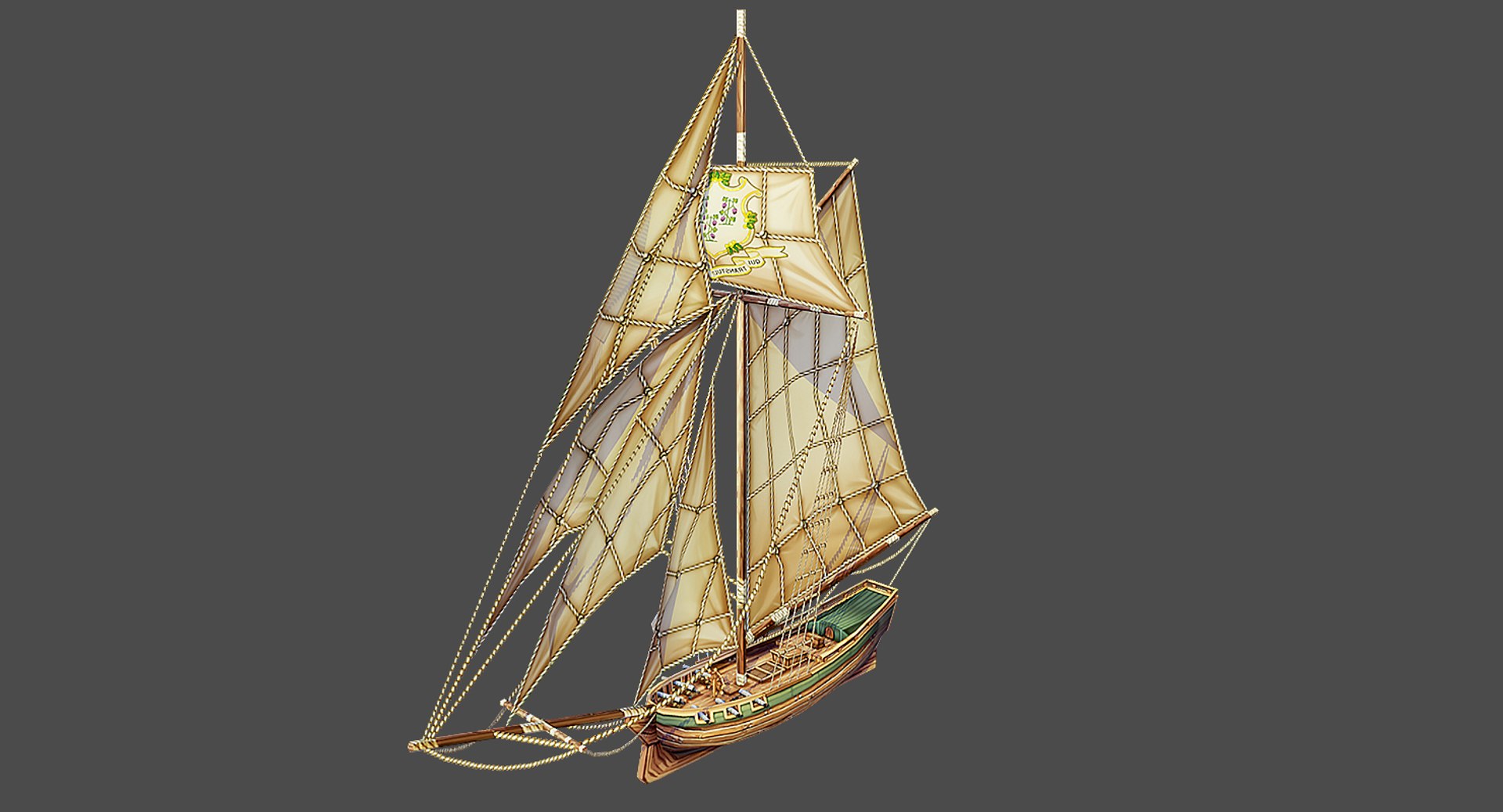 3d Model Cartoon Sloop