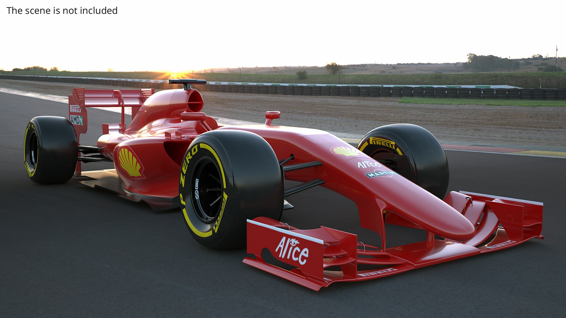 Shell AMD F1 Race Car With Aero Spoiler Red 3D - TurboSquid 2498863