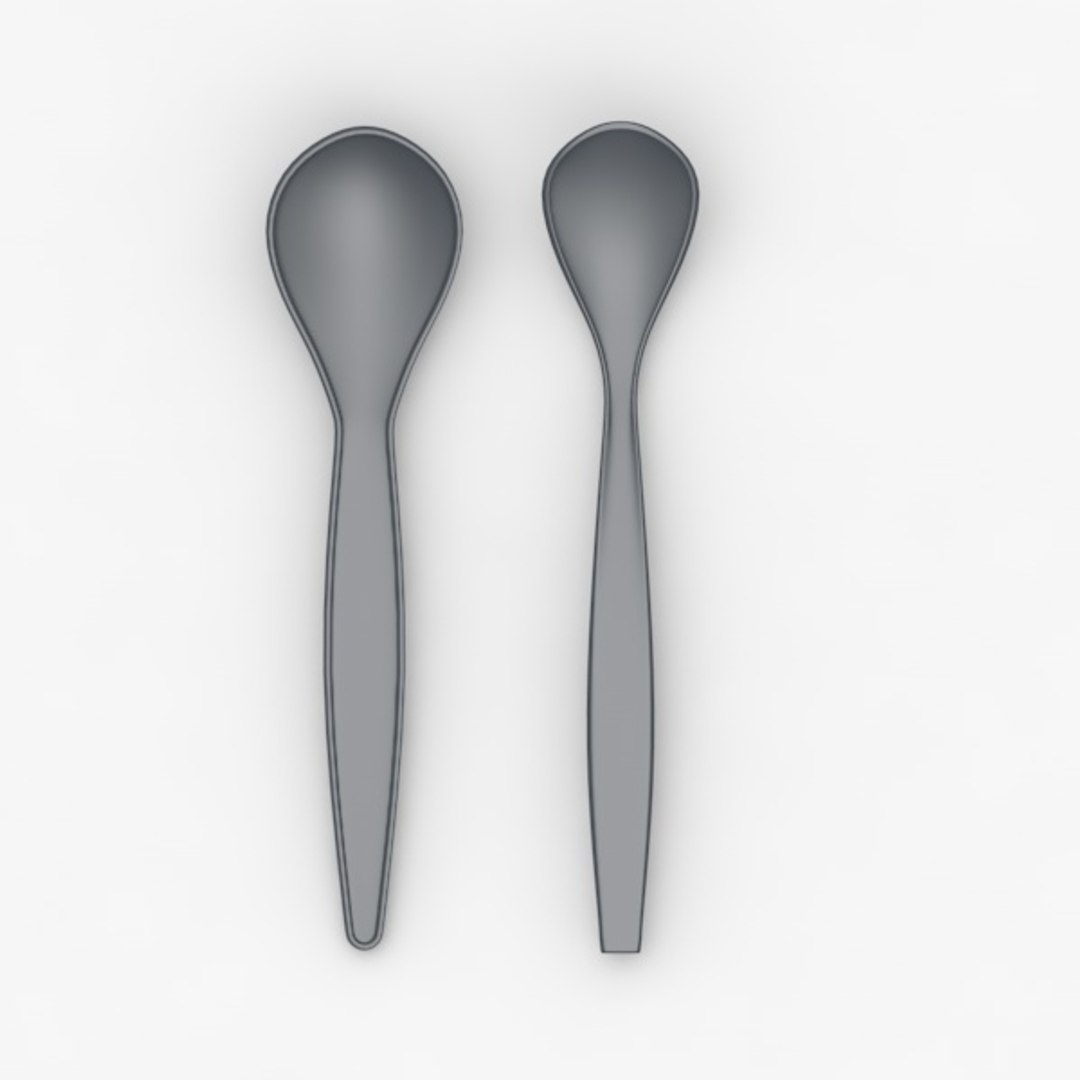 3d Model Of Plastic Spoons