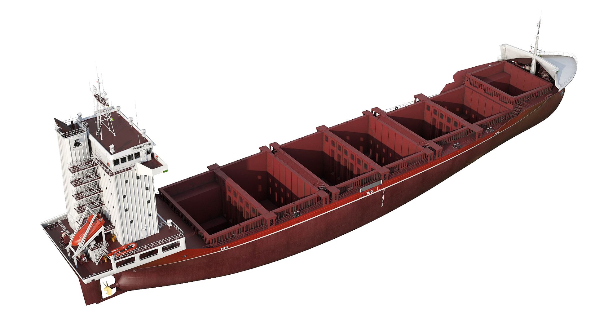 3D Model Container Feeder 800 Red - TurboSquid 2282490
