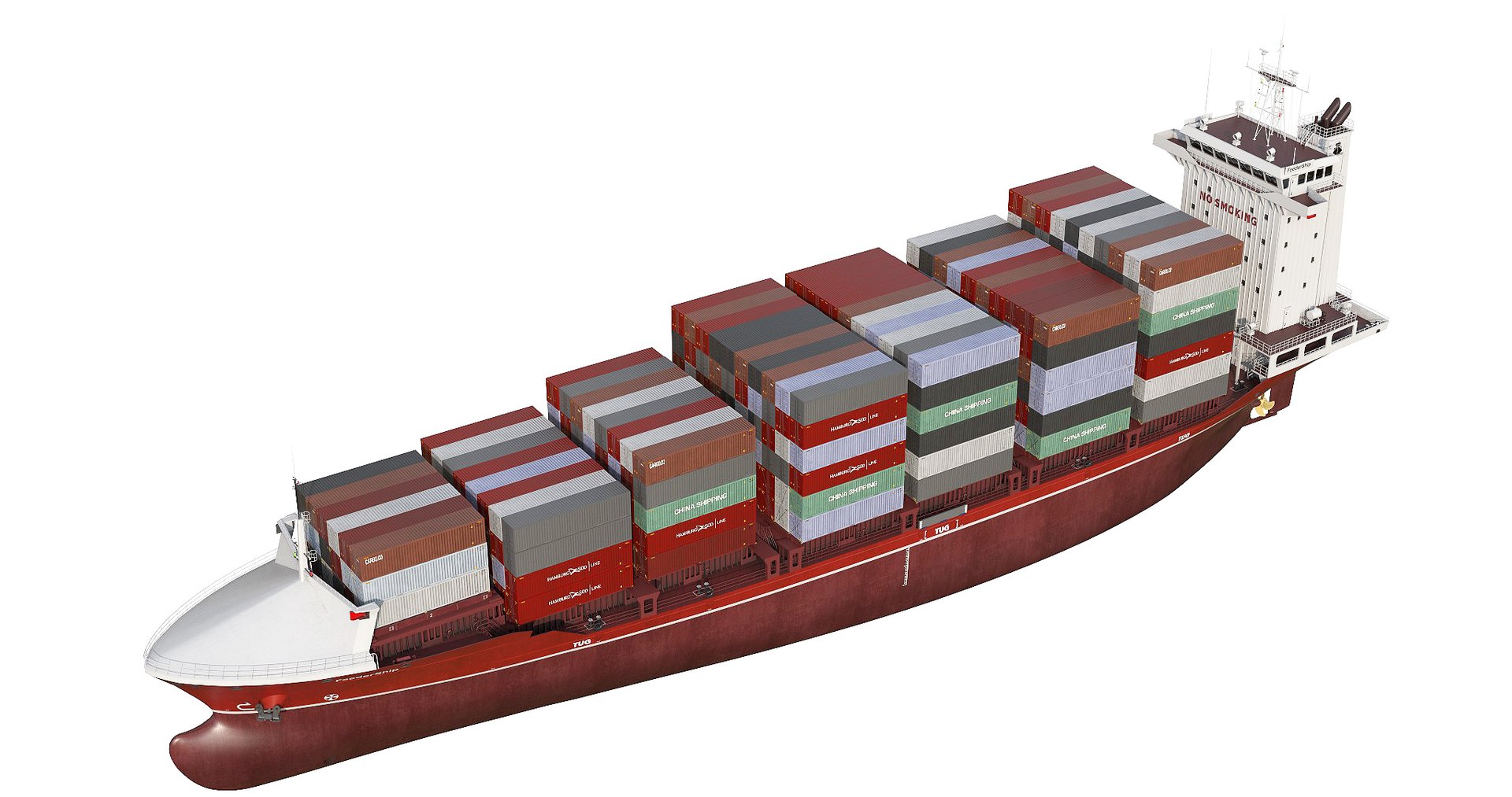 3D Model Container Feeder 800 Red - TurboSquid 2282490