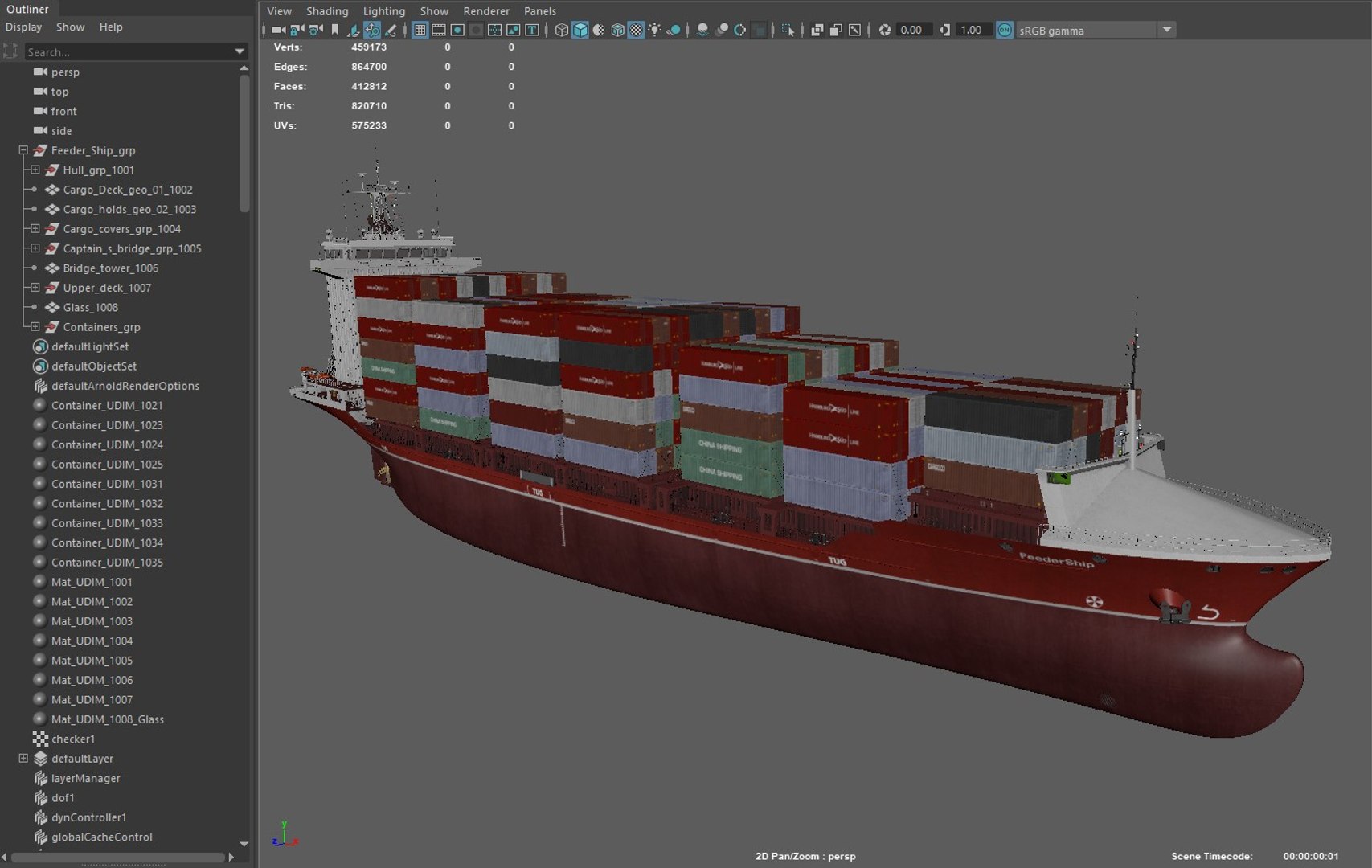 3D Model Container Feeder 800 Red - TurboSquid 2282490