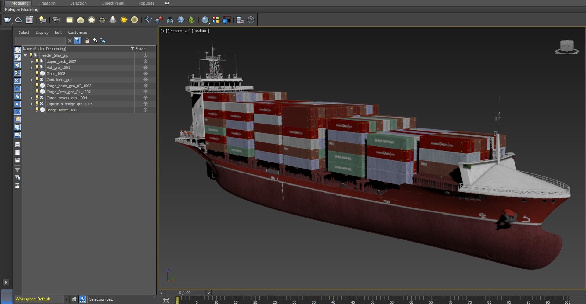 3D Model Container Feeder 800 Red - TurboSquid 2282490