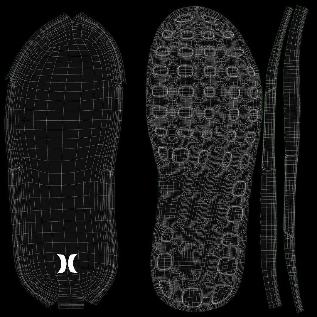 3D Model Nike Hurley Slide Flip-flops - TurboSquid 1257801