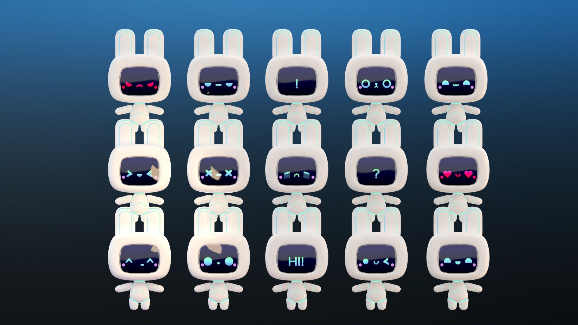 3D Cute Cartoon Robot Bunny - TurboSquid 2039348