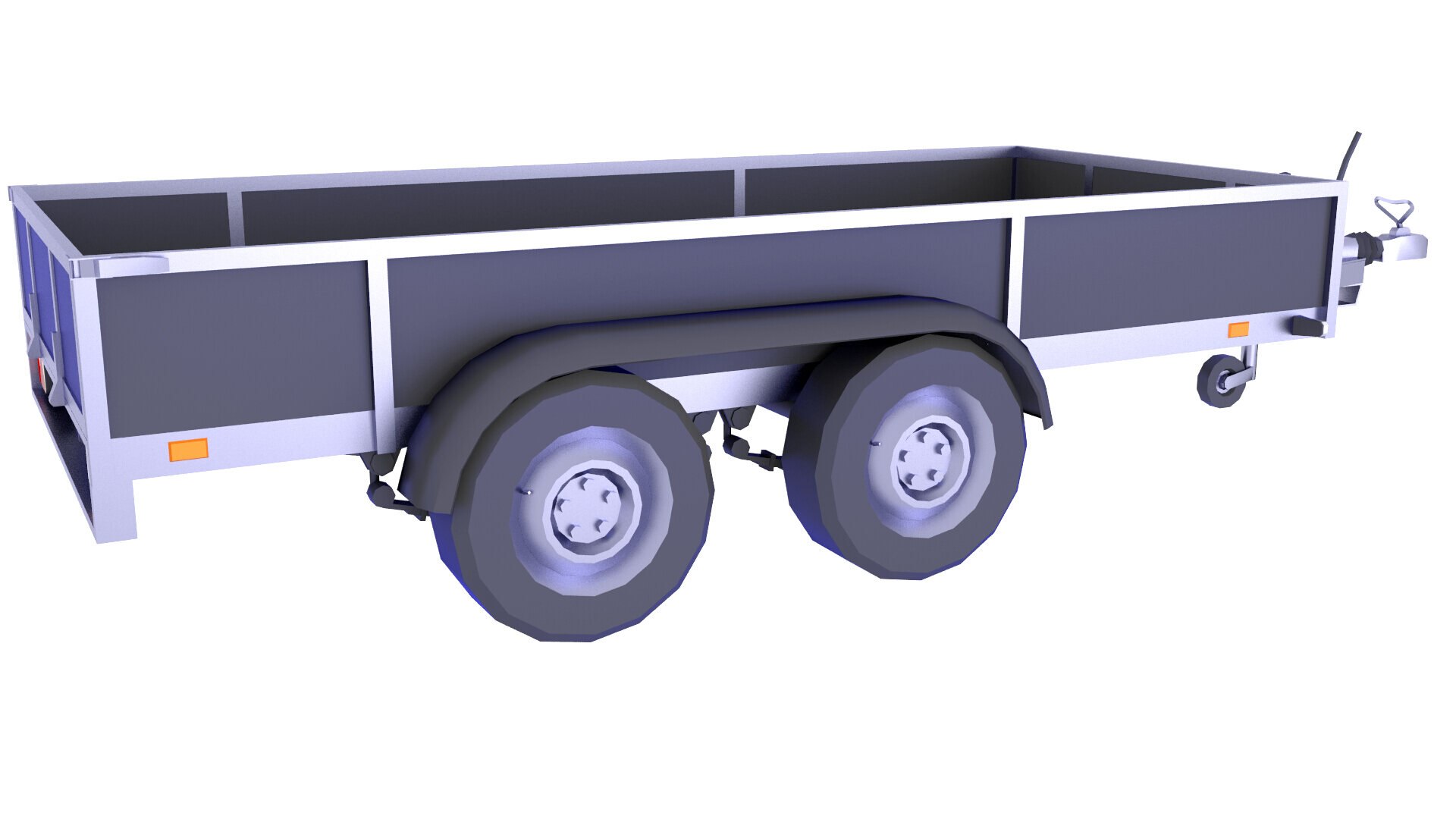 Open Cargo Trailer Low Poly 21 3D - TurboSquid 1871187