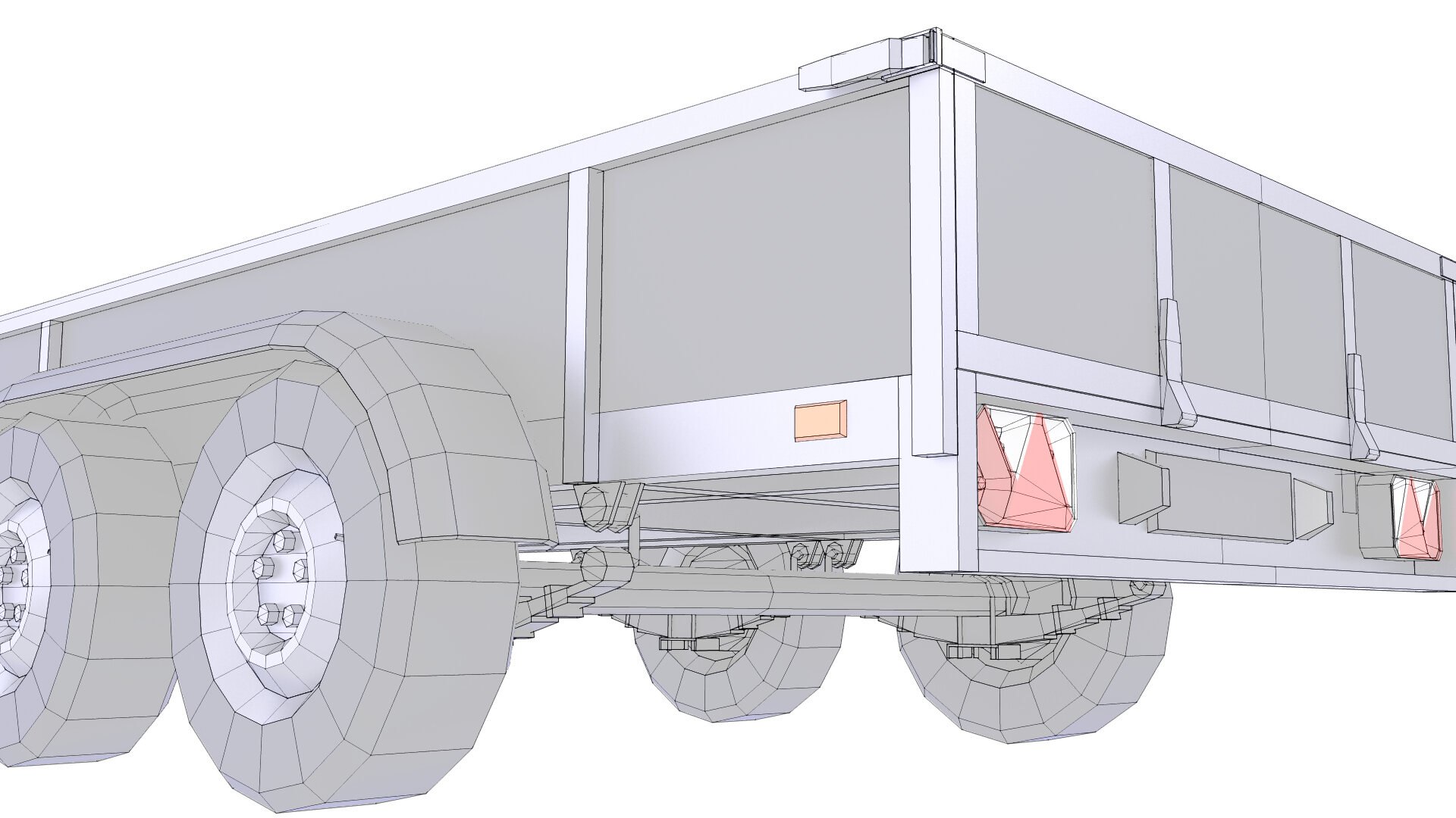 Open Cargo Trailer Low Poly 21 3D - TurboSquid 1871187