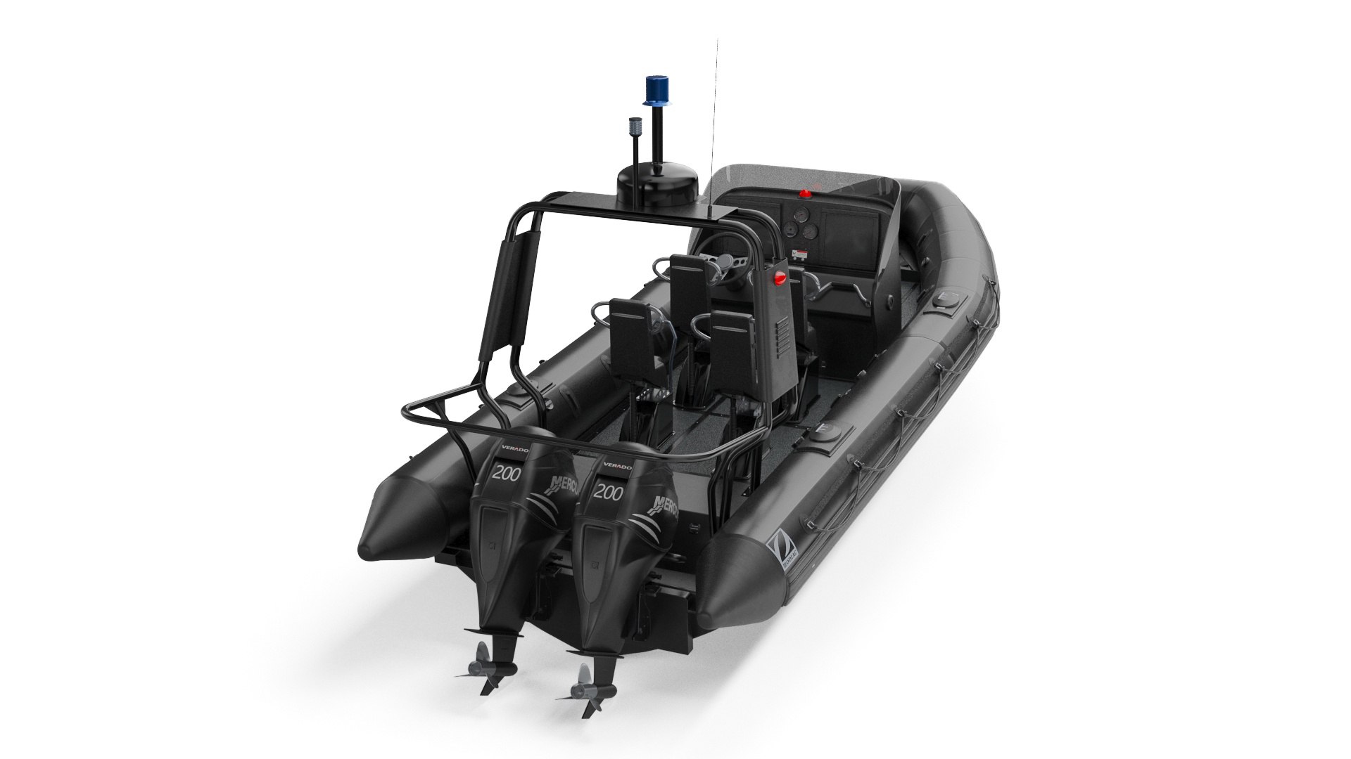 Military Inflatable Patrol Boat Zodiac With Mercury 3D - TurboSquid 2304892