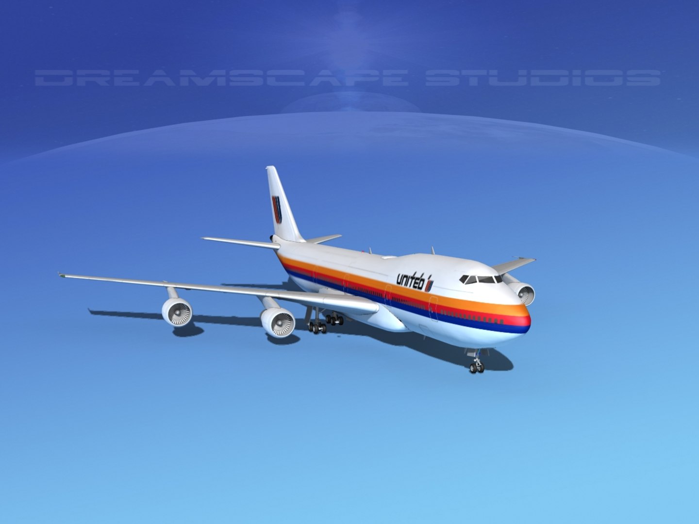 3d 747-100 Airline Boeing 747 Model