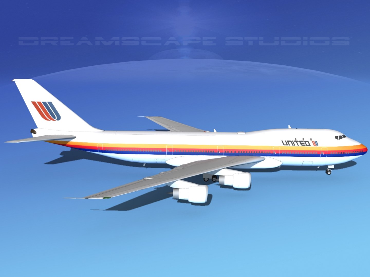 3d 747-100 Airline Boeing 747 Model