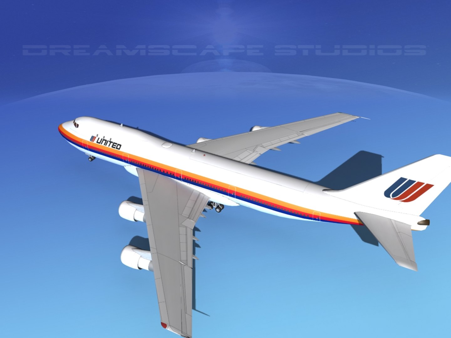 3d 747-100 Airline Boeing 747 Model