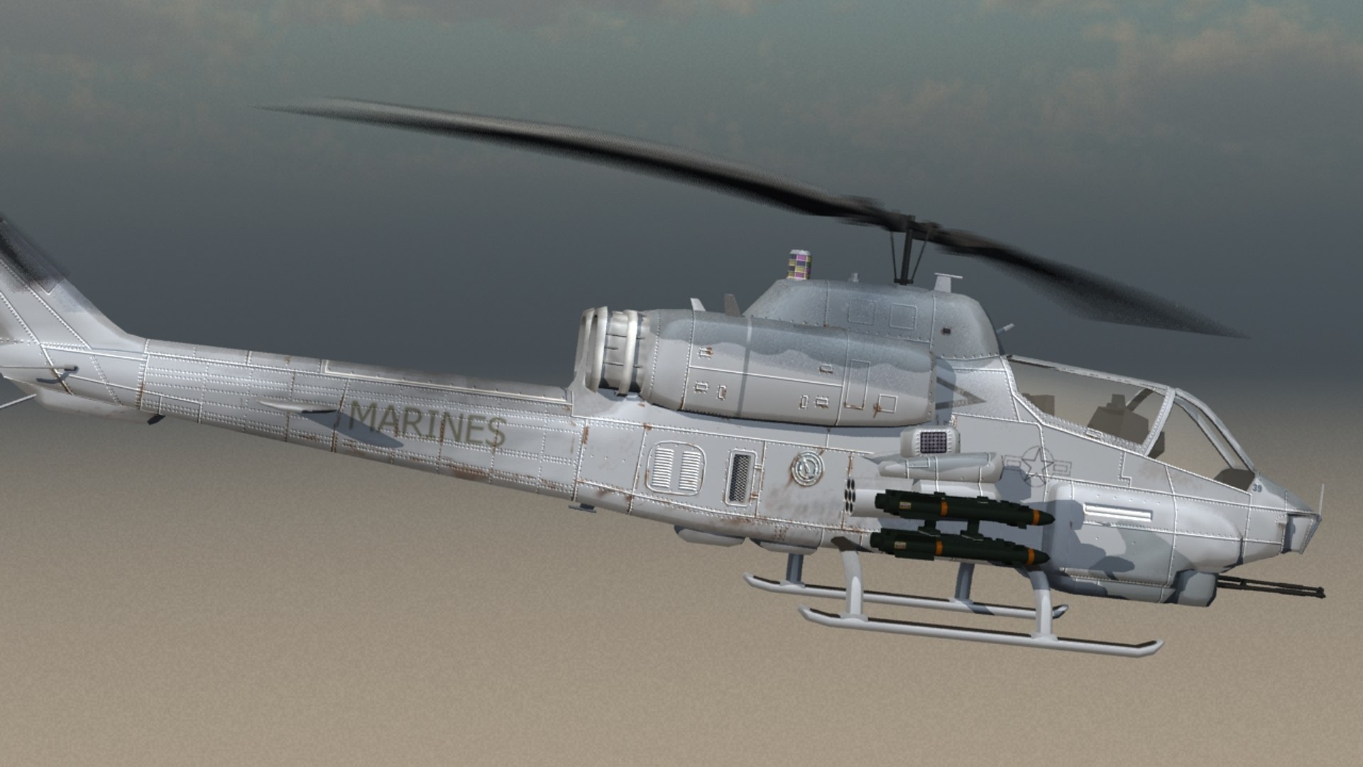 Ah-1w Super Cobra Marines 3d Model