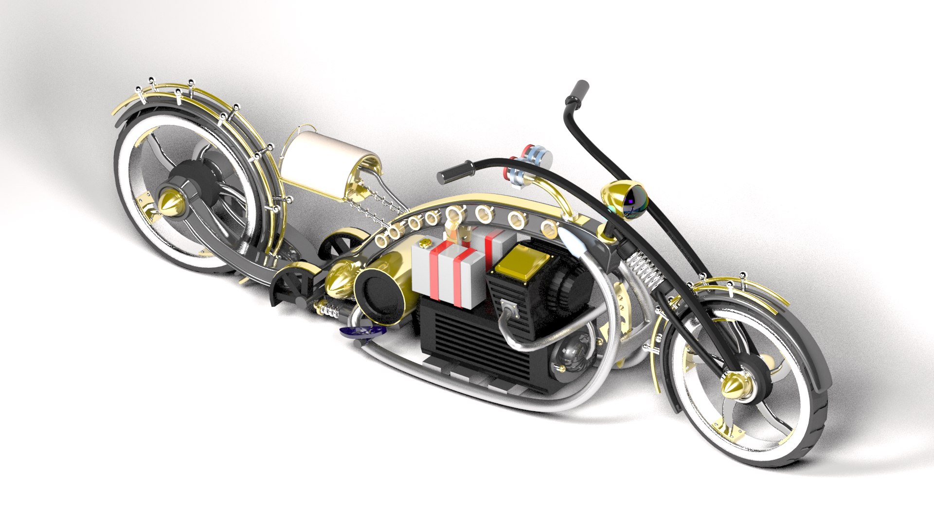 3d model steampunk choper