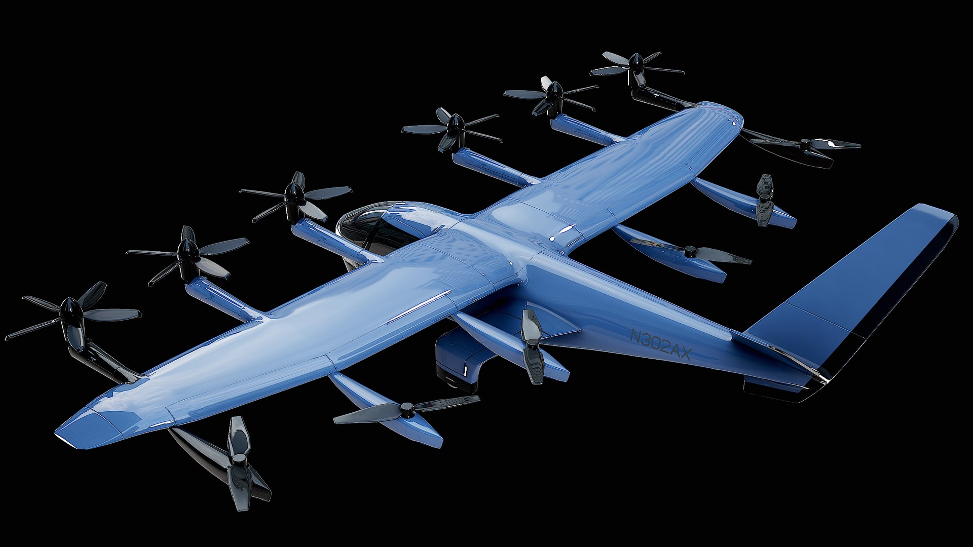 Flying Vehicle Archer Midnight EVTOL PBR Classic Model - TurboSquid 2046942