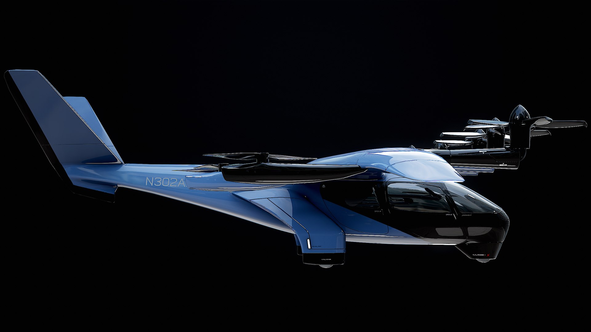 Flying Vehicle Archer Midnight EVTOL PBR Classic Model - TurboSquid 2046942