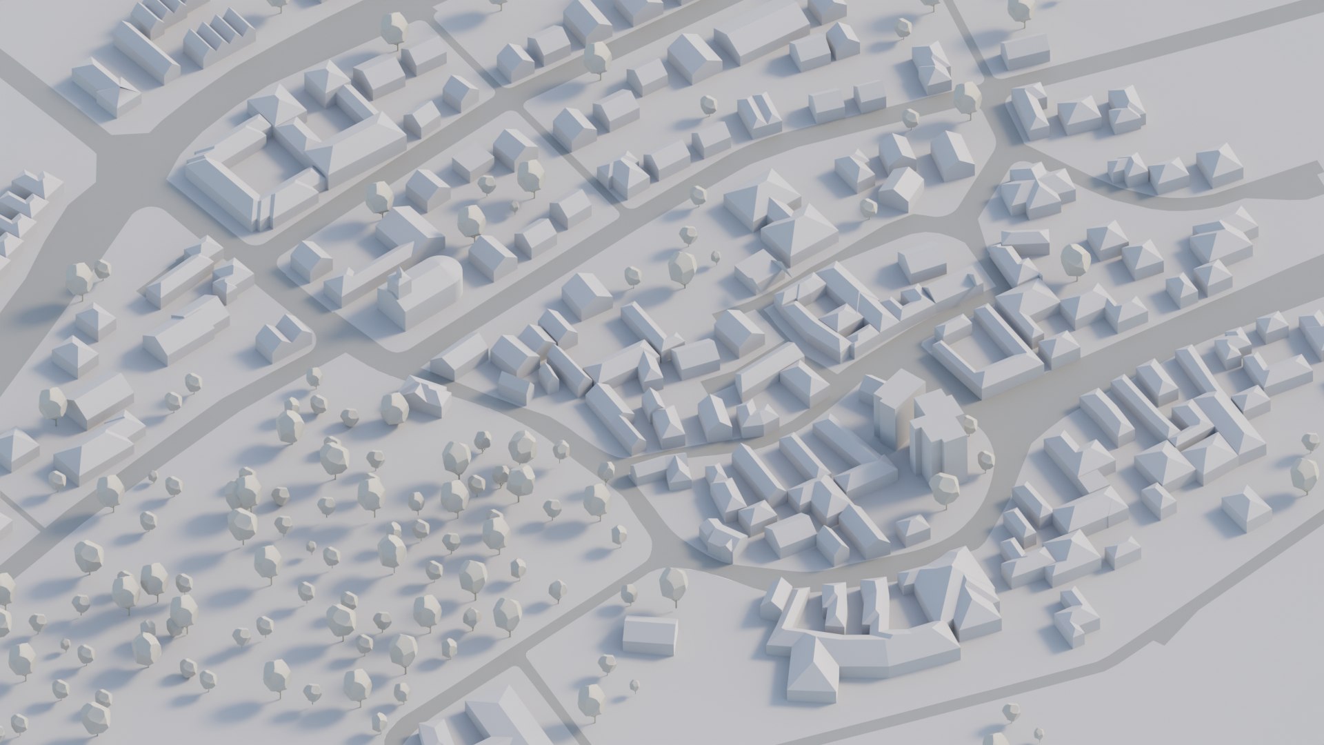 3D Small German Town Low Poly - TurboSquid 1979452