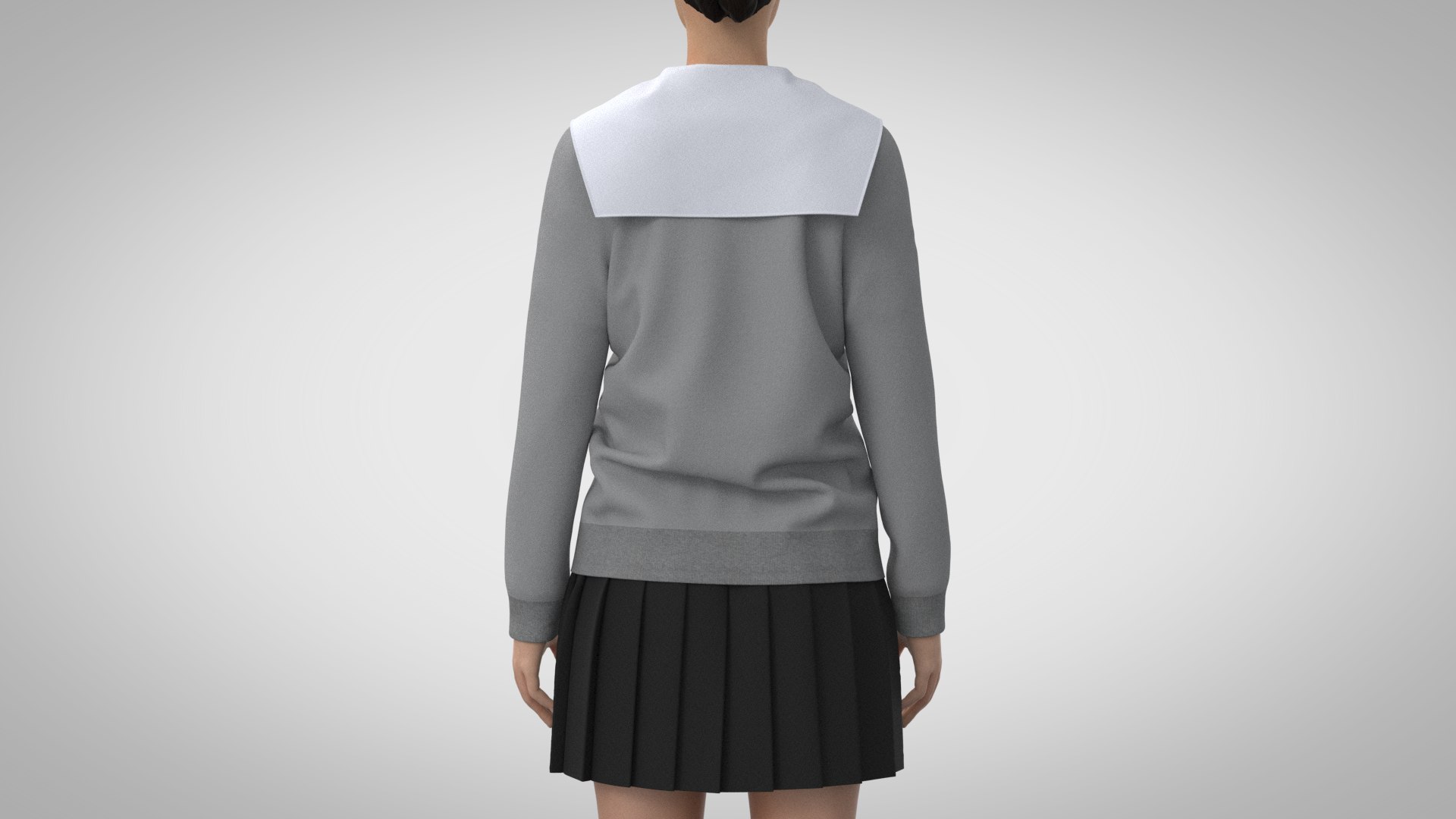Cardigan And Sailor Collar School Uniform Model - TurboSquid 1897795