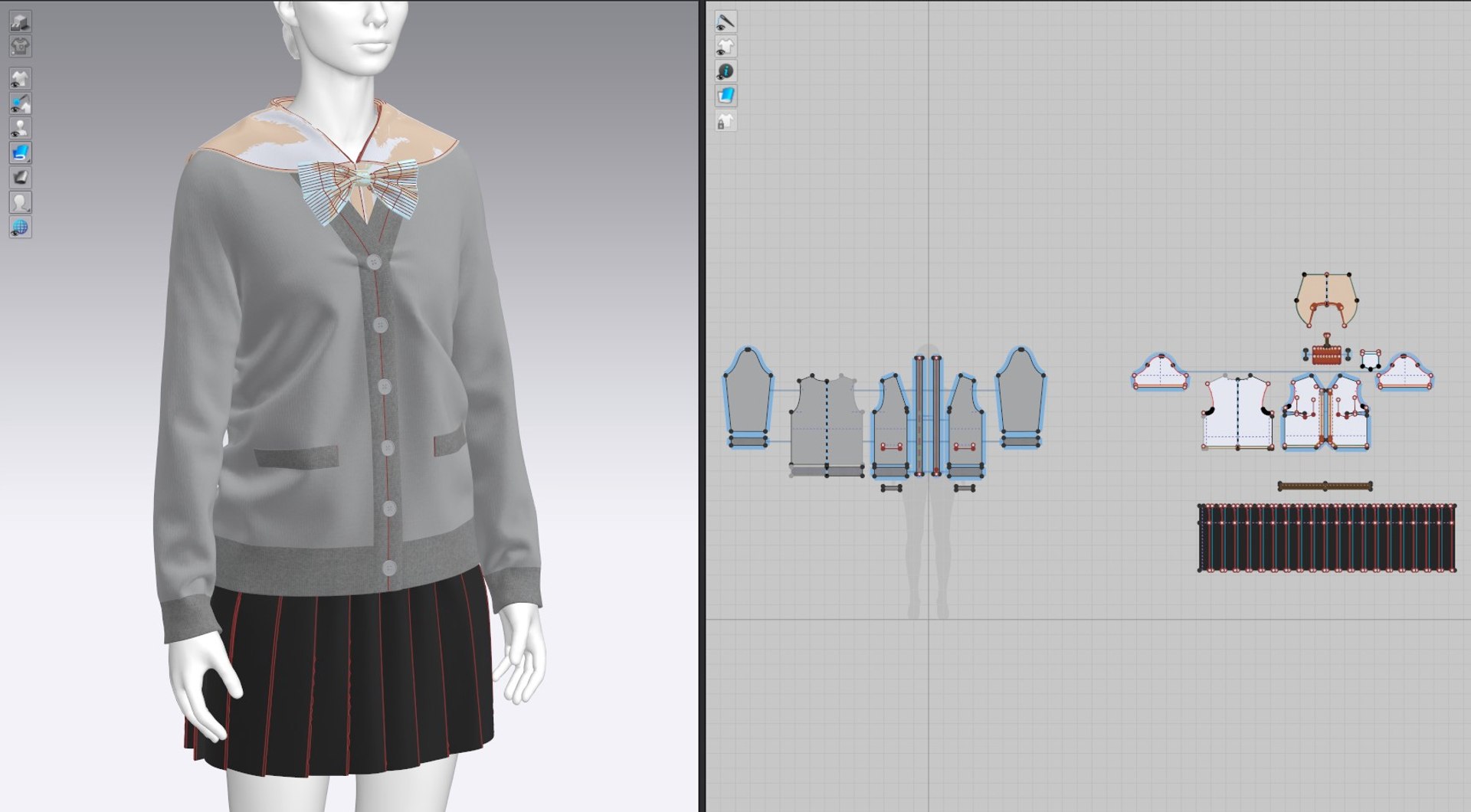 Cardigan And Sailor Collar School Uniform Model - TurboSquid 1897795