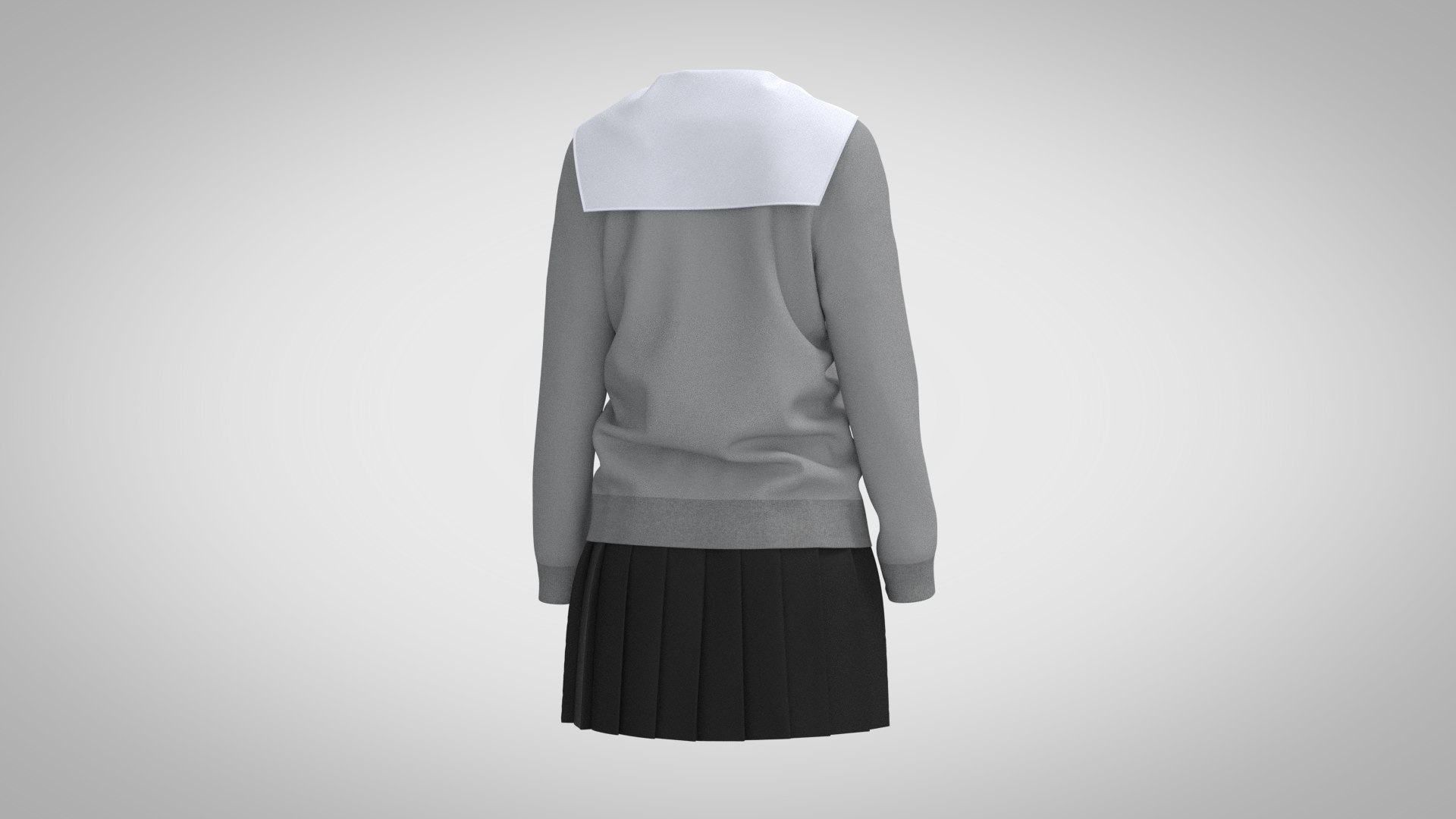 Cardigan And Sailor Collar School Uniform Model - TurboSquid 1897795