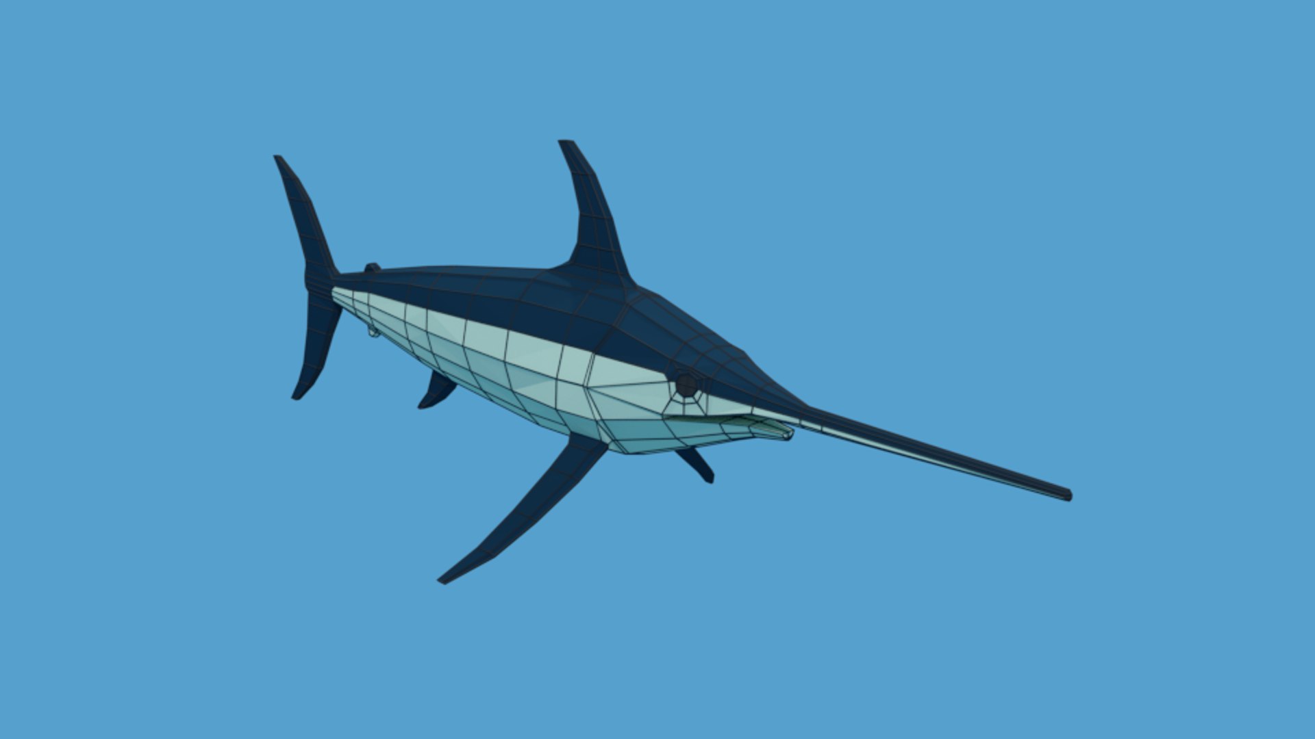 Cartoon Swordfish Fish Model - TurboSquid 1442101