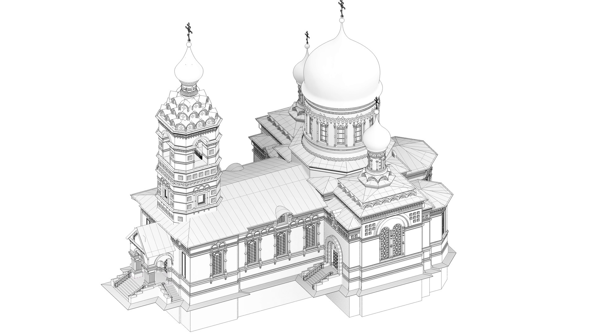 3D Model Khram Russian Orthodox Church Detail Design - TurboSquid 2200457