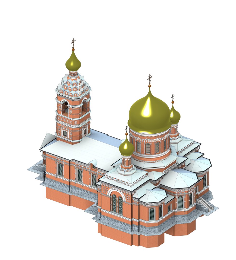 3D Model Khram Russian Orthodox Church Detail Design - TurboSquid 2200457