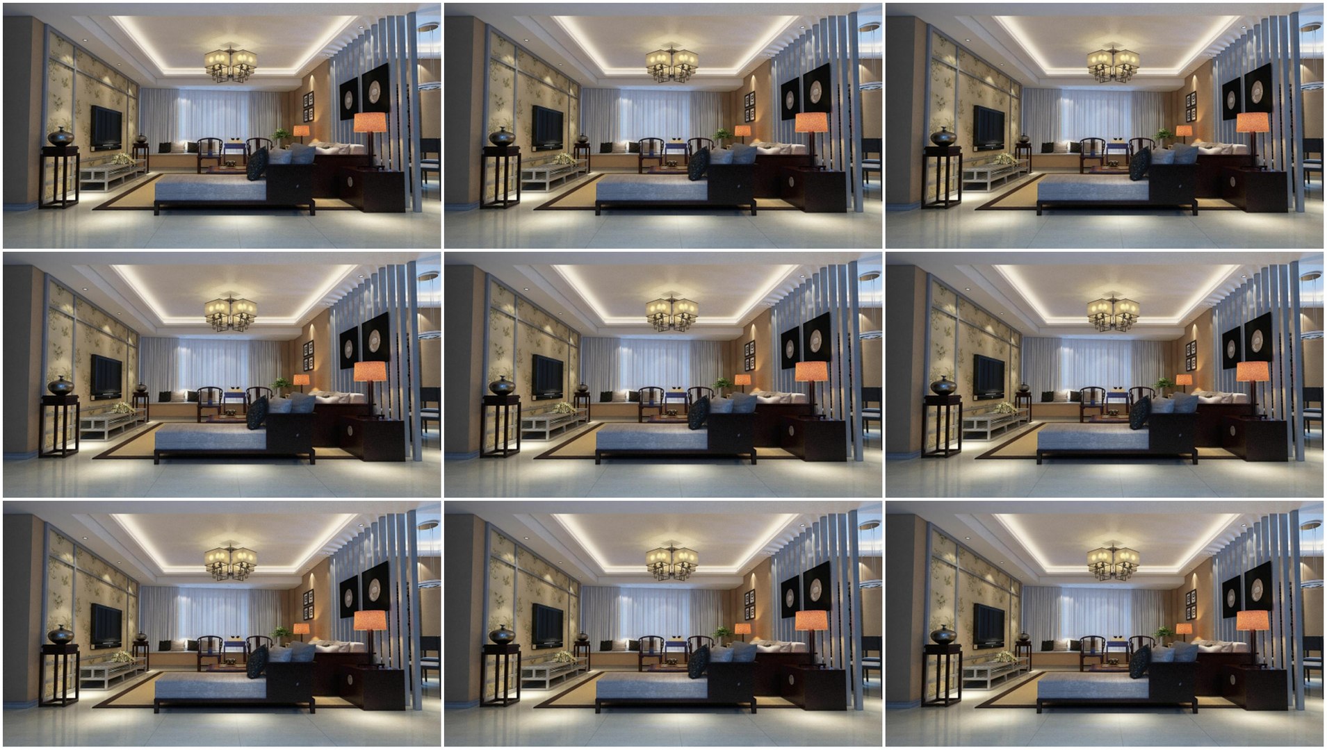 High-end Atmosphere Classical Chinese Meeting Room Eight Impatiens ...