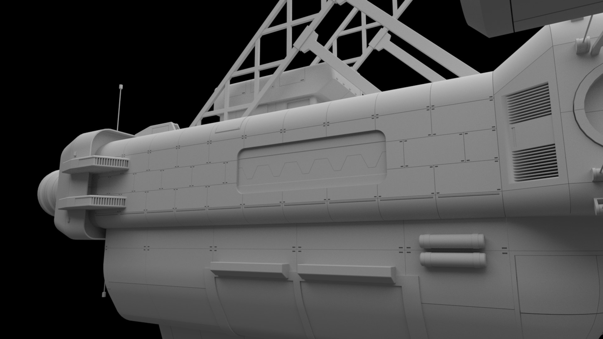 3d heavy cargo freighter model