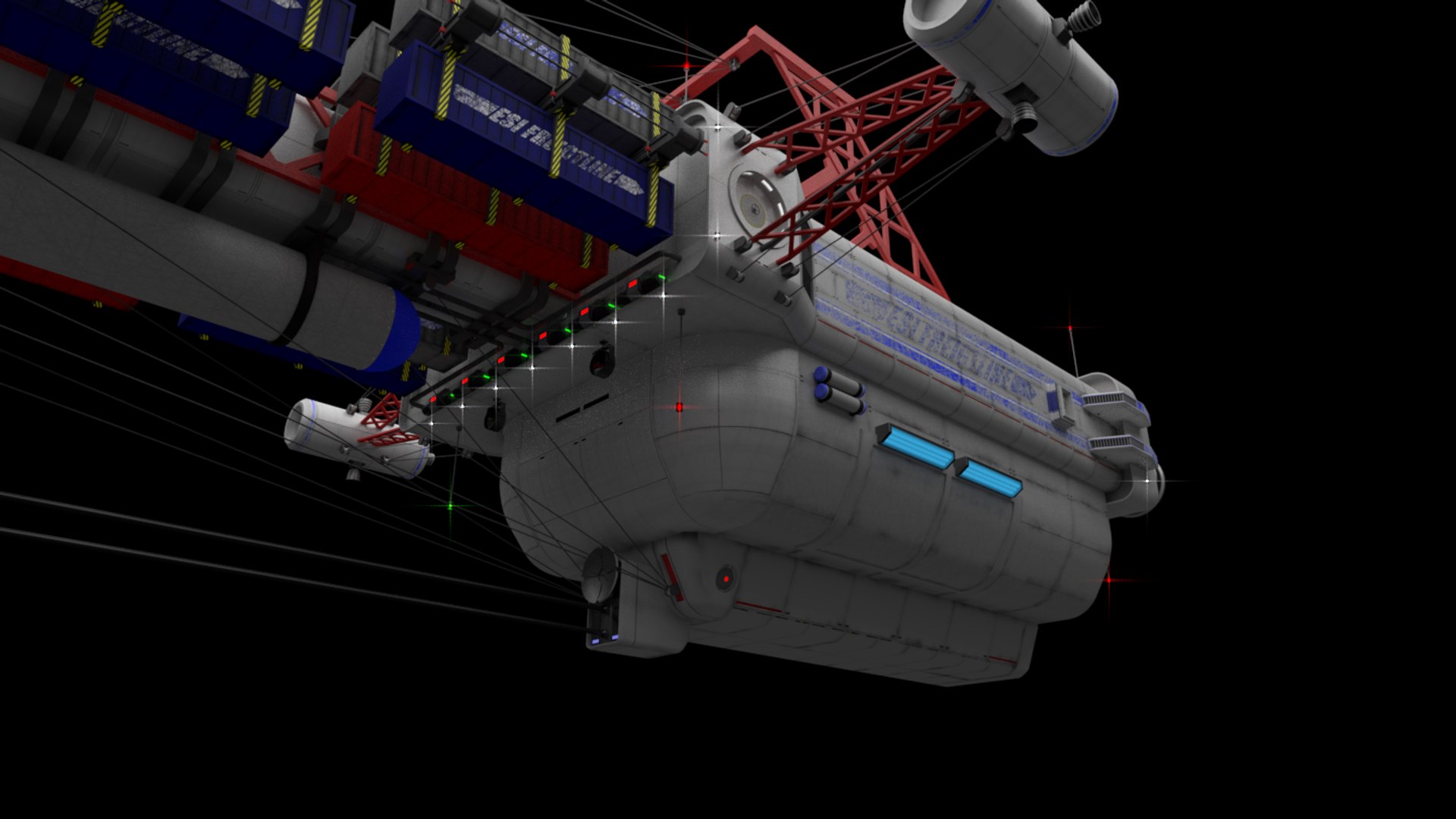 3d Heavy Cargo Freighter Model